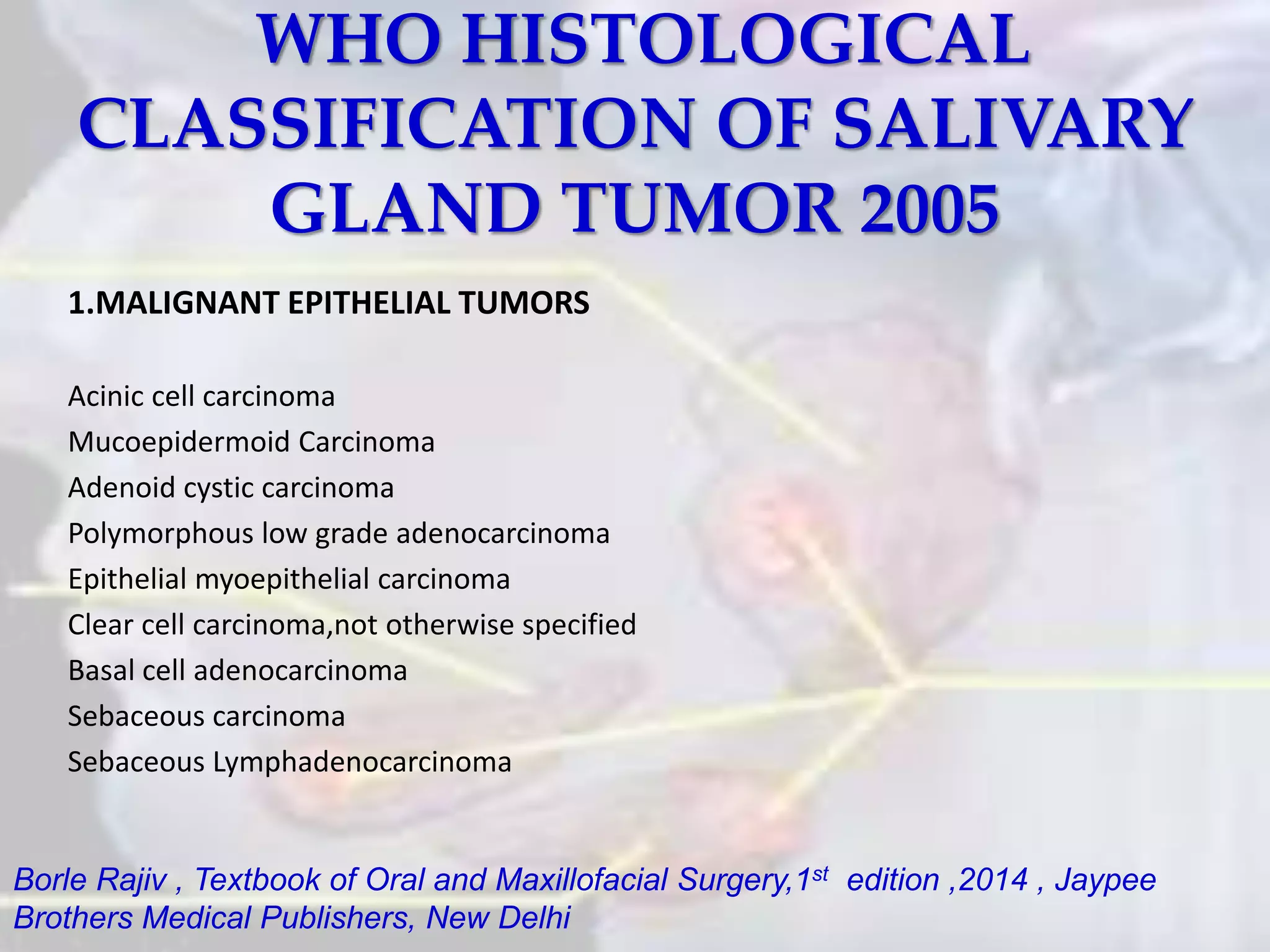 Tumors of salivary glands | PPTX