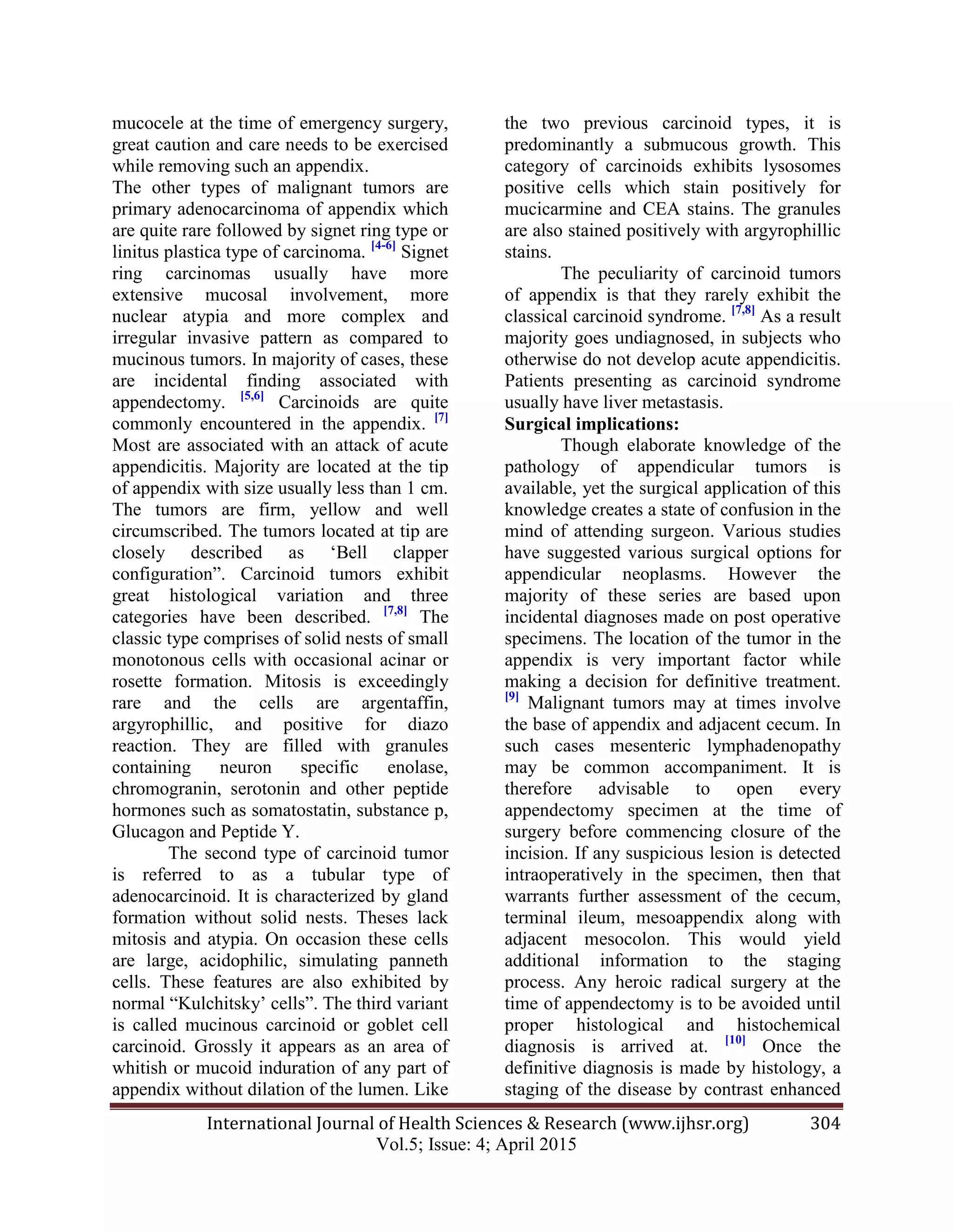 Tumors of the Appendix. | PDF