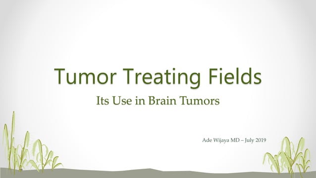Tumor Treating Fields; Its Use in Brain Tumors | PPTX