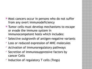 TUMOUR IMMUNOLOGY / IMMUNE MECHANISMS IN NEOPLASIA | PPTX