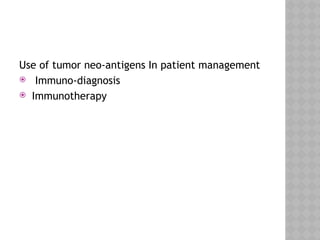 TUMOUR IMMUNOLOGY / IMMUNE MECHANISMS IN NEOPLASIA | PPTX