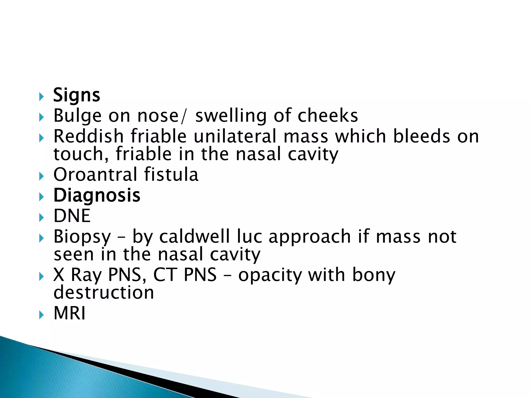 Tumours of nose and pns | PPTX