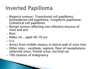 Tumours of nose and pns | PPTX