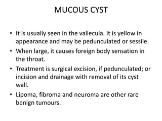 Tumours of Oropharynx.pOWERPOINT PRESENTASTION | PPTX
