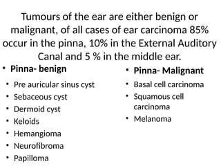 Tumours of the External, Middle and Inner Ear.pptx | Free Download