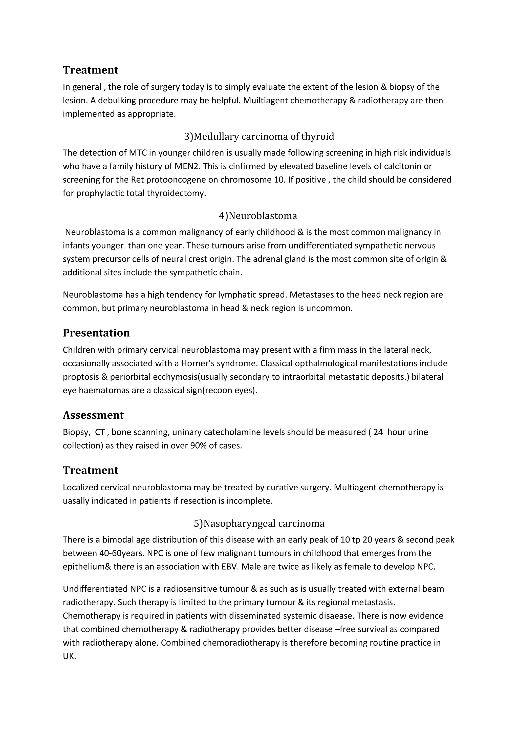 Tumours of the head & neck in the childhood | DOC