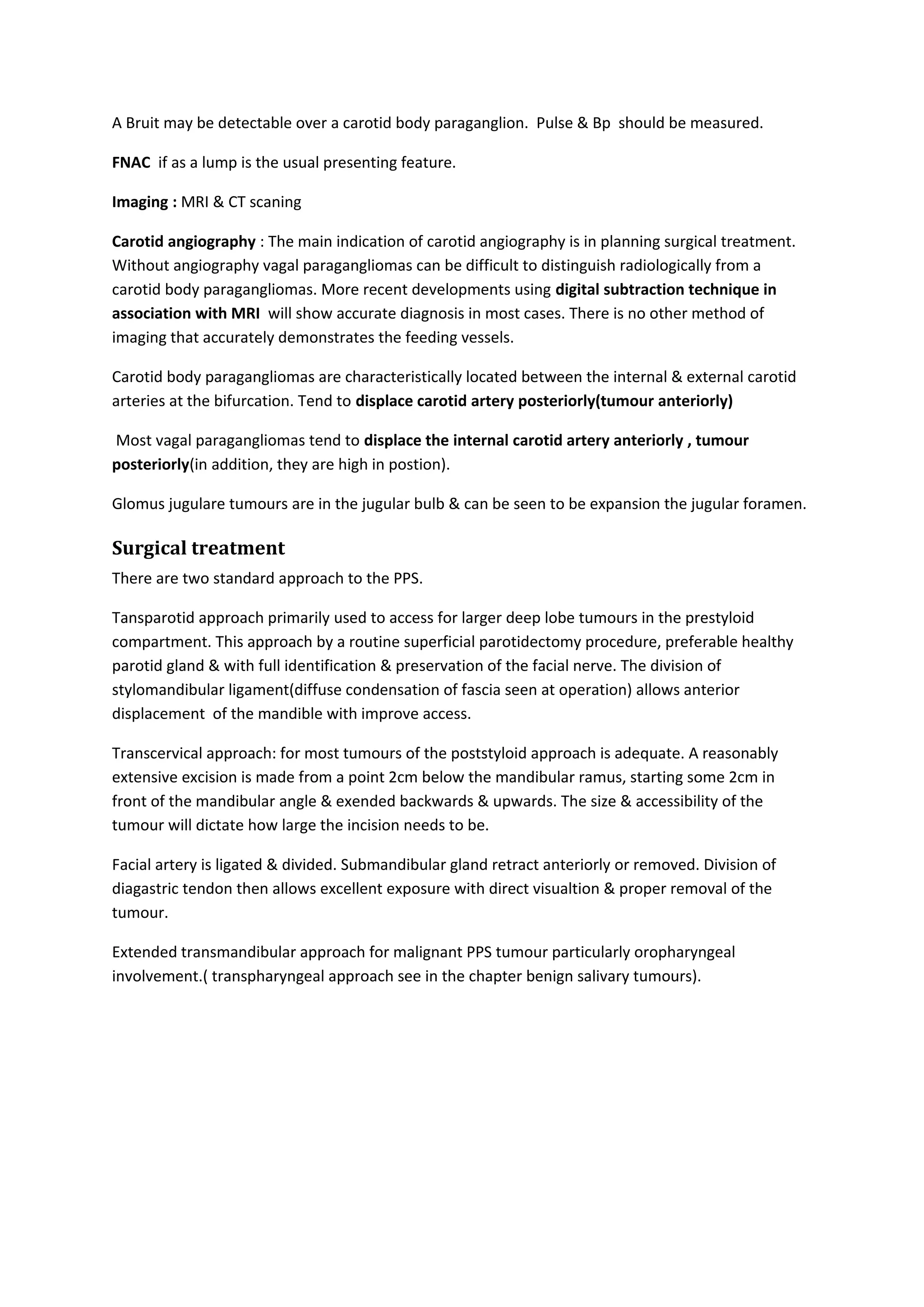 Tumours of the parapharyngeal space | DOC