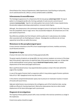 Tumours of the parapharyngeal space | DOC