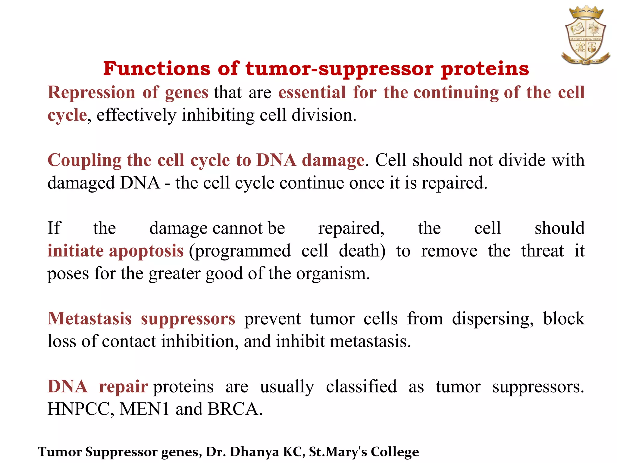Microbiology:Tumor Suppressor Genes | PPT