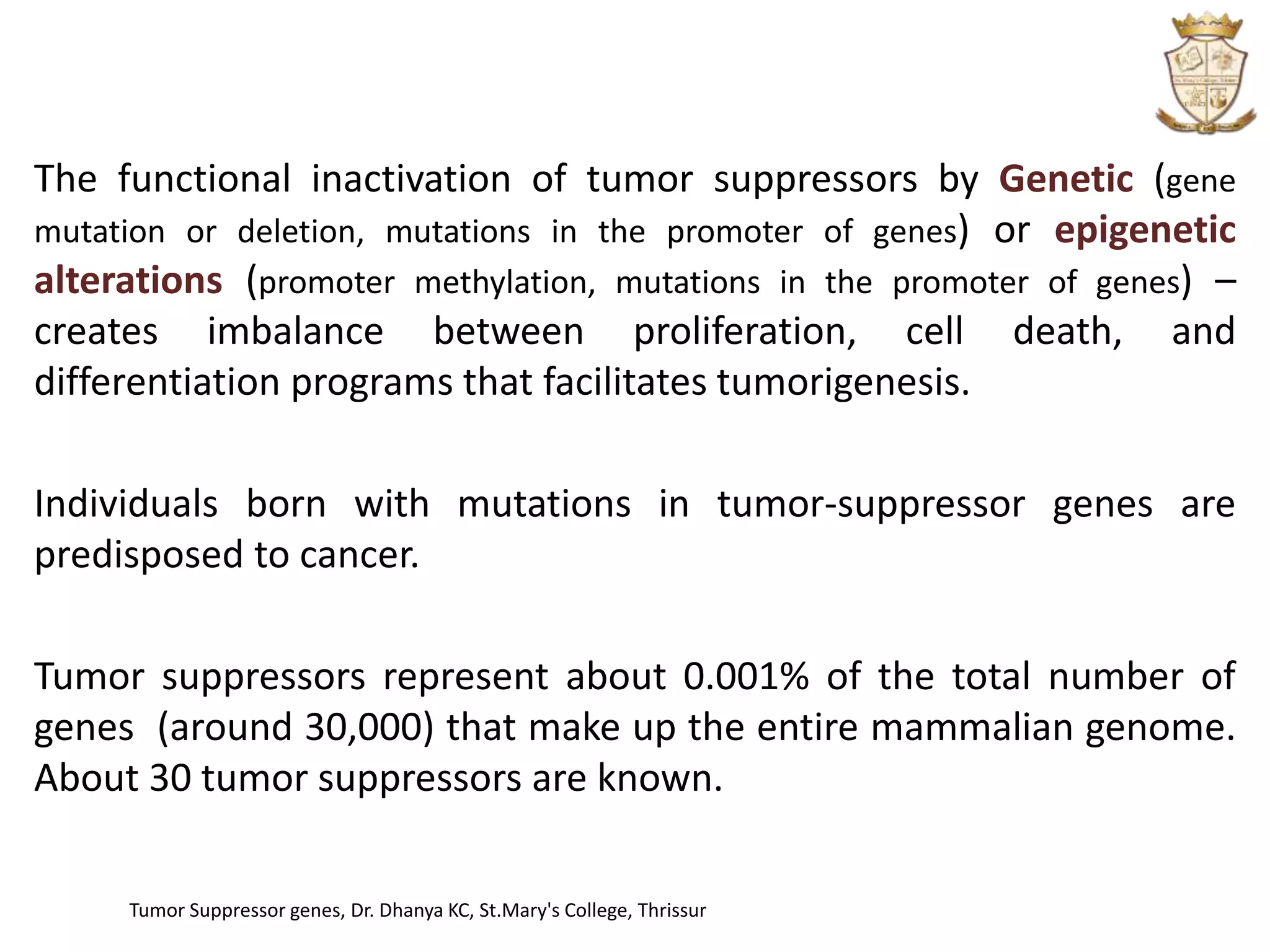 Tumour suppressor genes | PPT