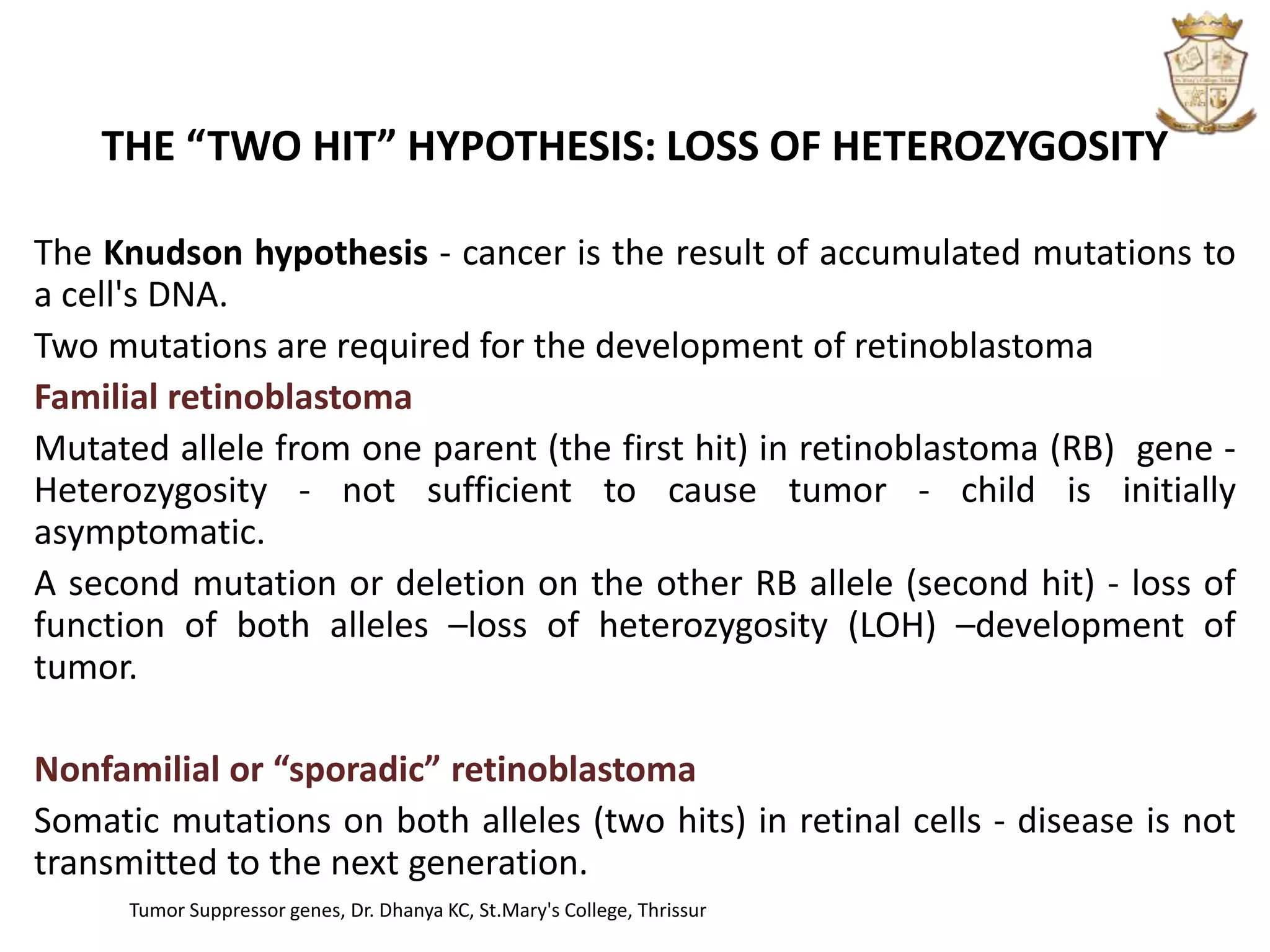 Tumour suppressor genes | PPT