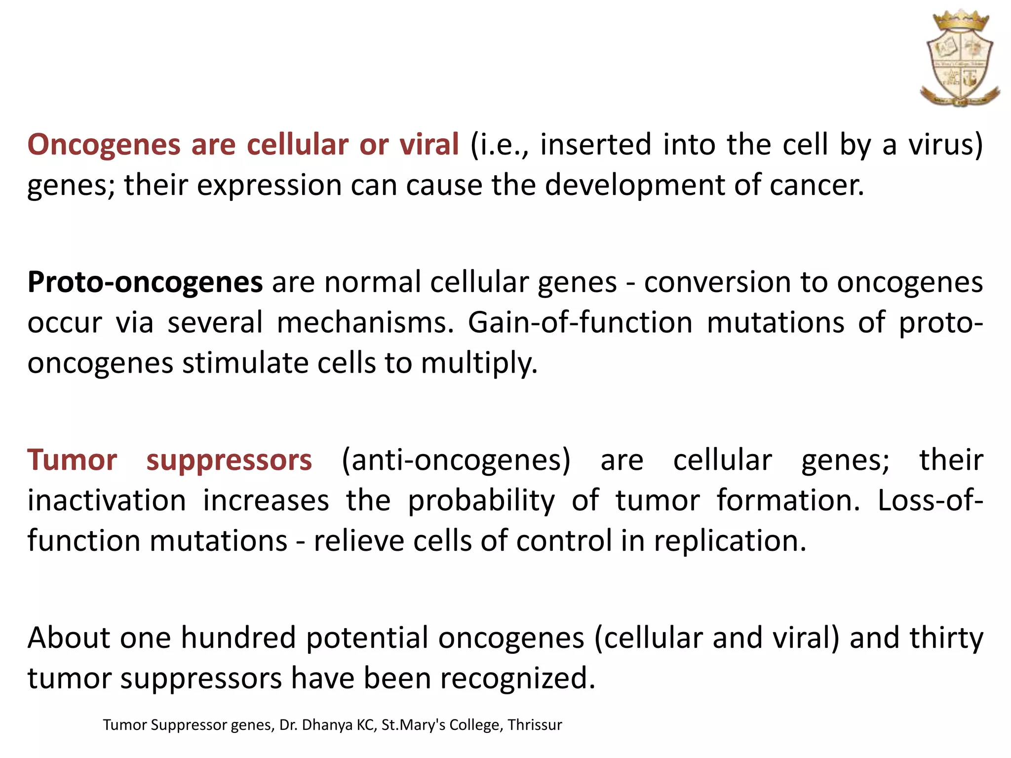 Tumour suppressor genes | PPT