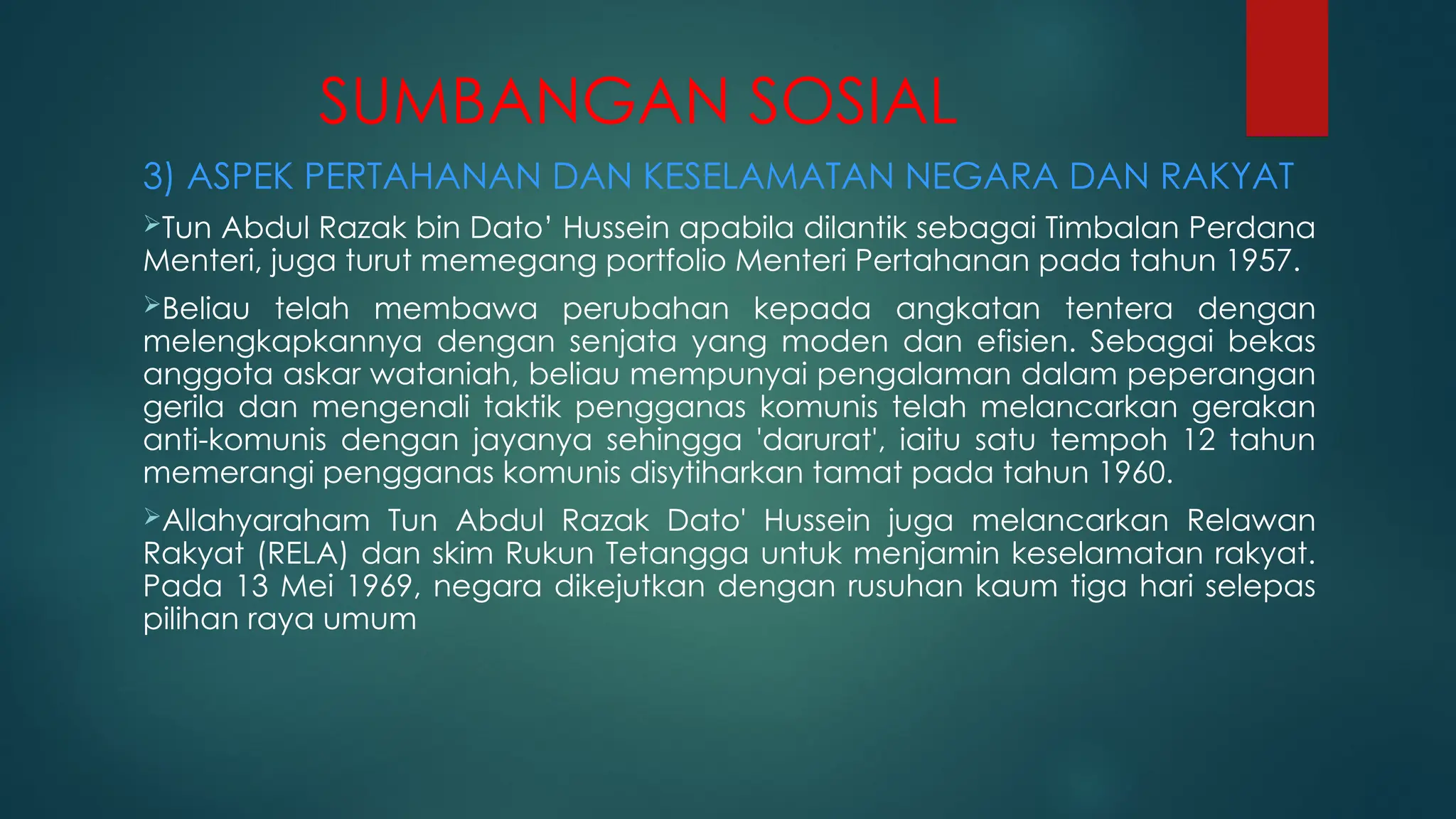 TUN ABDUL RAZAK BIN DATO’ HUSSEIN.ppt BAPA PEMBANGUNAN | PPT