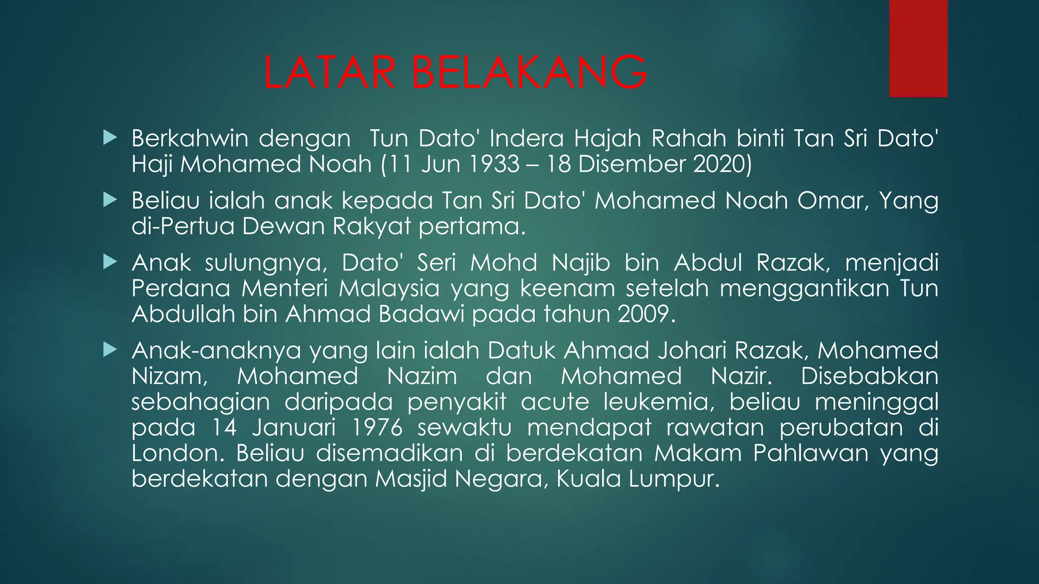 TUN ABDUL RAZAK BIN DATO’ HUSSEIN.ppt BAPA PEMBANGUNAN | PPT