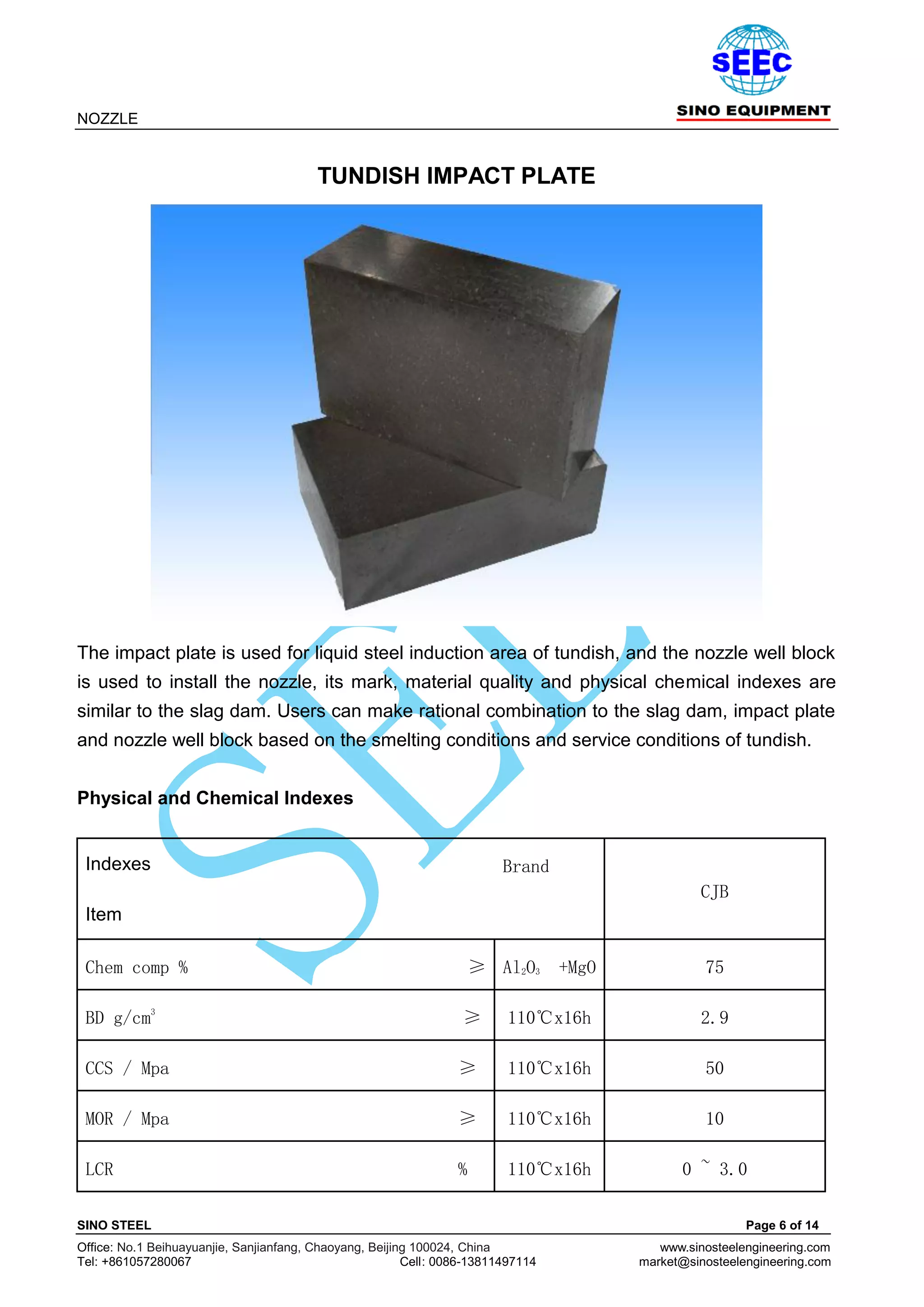 Tundish nozzle, Ladle furnace, tundish, casting machine | PDF