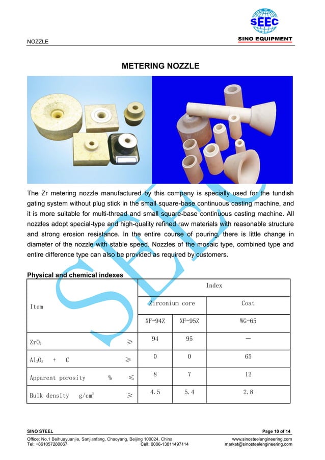 Tundish nozzle, Ladle furnace, tundish, casting machine | PDF ...