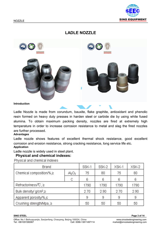 Tundish nozzle, Ladle furnace, tundish, casting machine | PDF ...