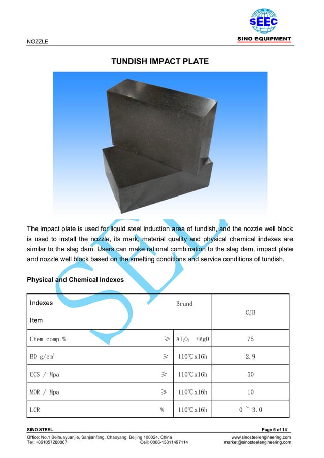 Tundish nozzle, Ladle furnace, tundish, casting machine | PDF ...