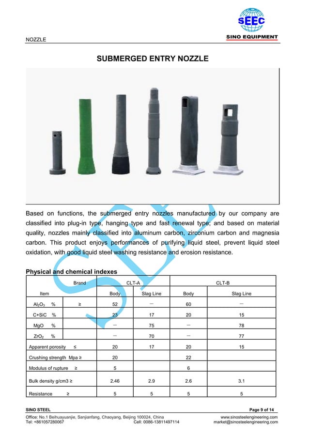 Tundish nozzle, Ladle furnace, tundish, casting machine | PDF ...