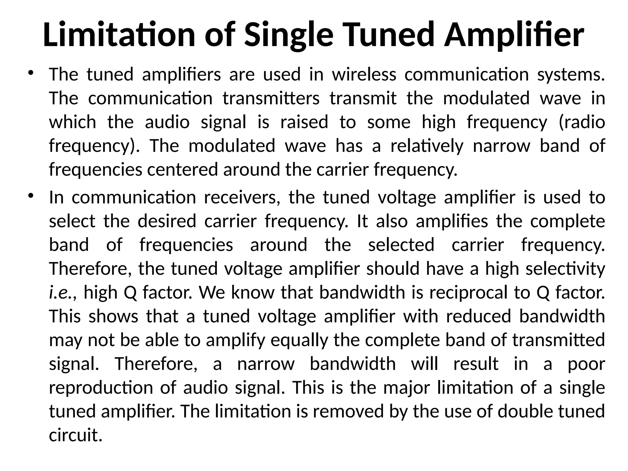 Tuned Amplifiers in Electronic Circuit Analysis | PPTX