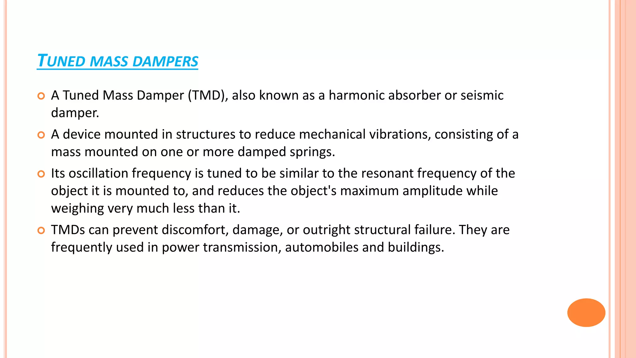Tuned mass dampers | PPTX