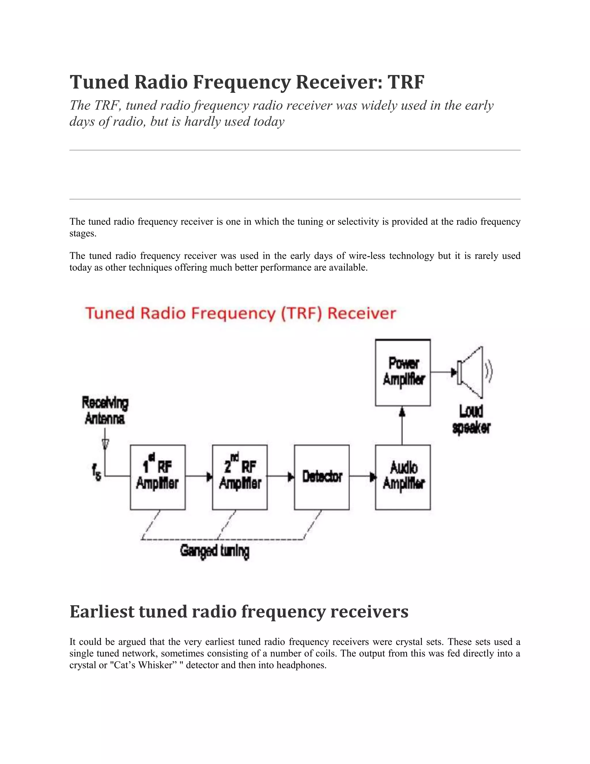 Tuned radio frequency TRF receiver.docx