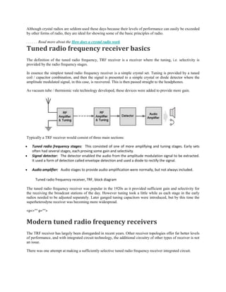 Tuned radio frequency TRF receiver.docx