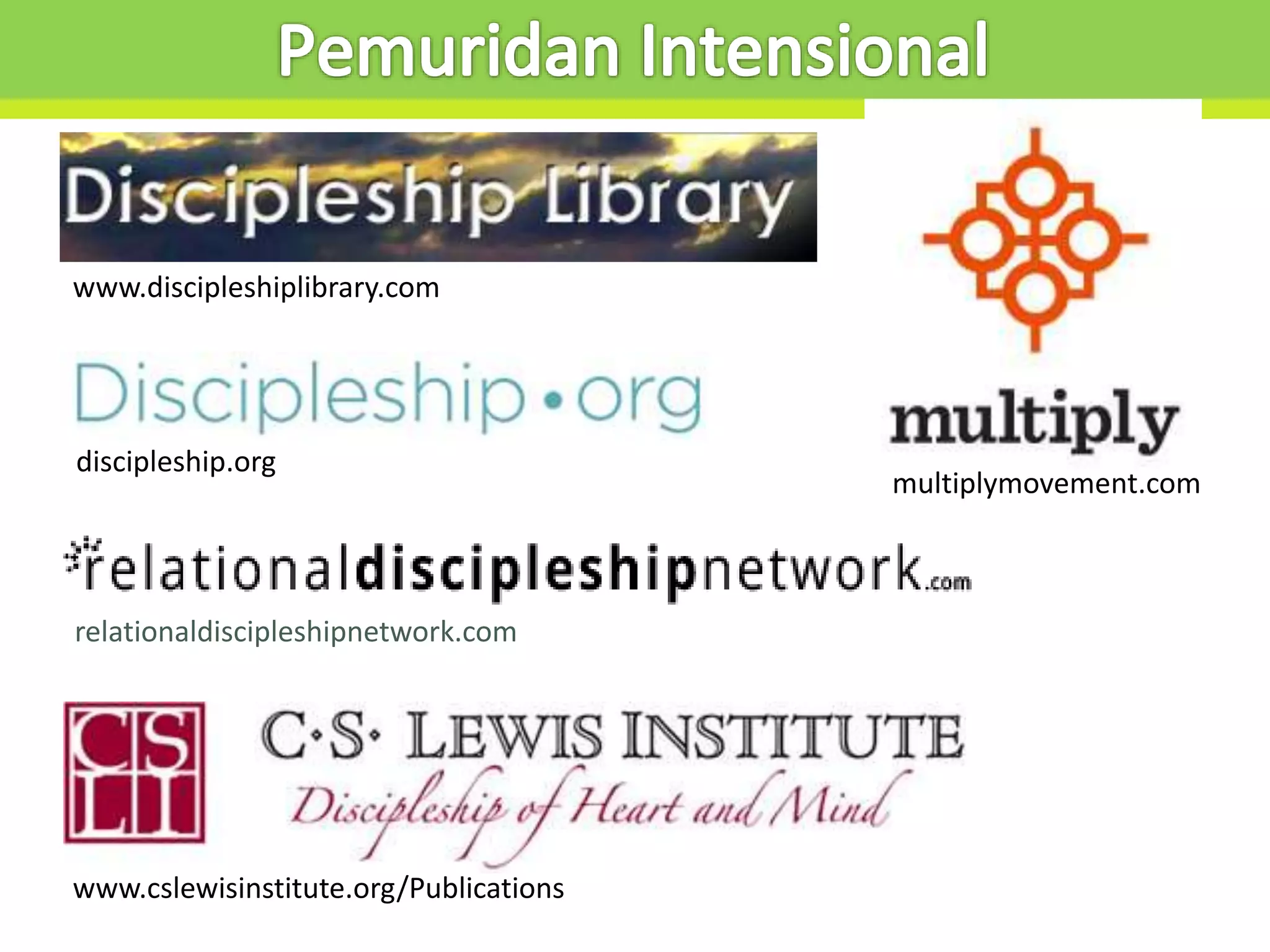 Esensi Pemuridan 2: Intensional (Pertumbuhan Rohani) | PPT