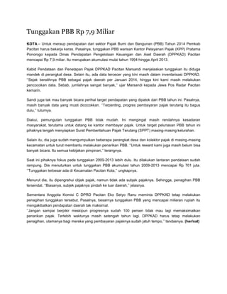 Tunggakan pbb rp 7 | PDF