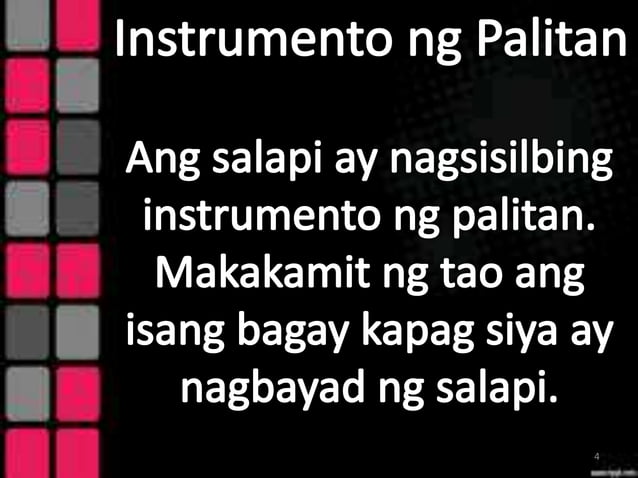 Tungkulin ng salapi | PPTX