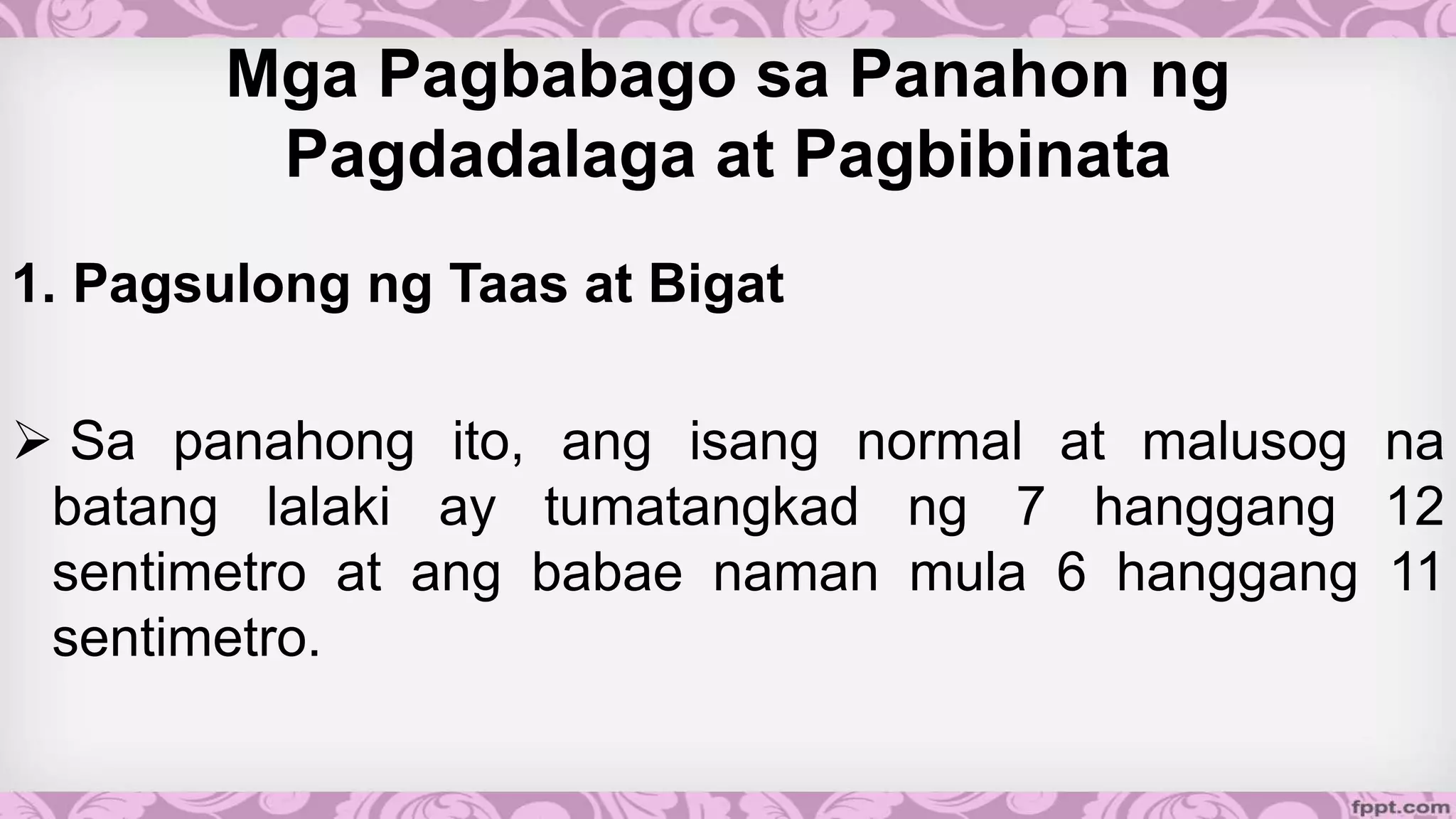 Tungkulin sa sarili sa panahon ng pagdadalaga o | PPTX