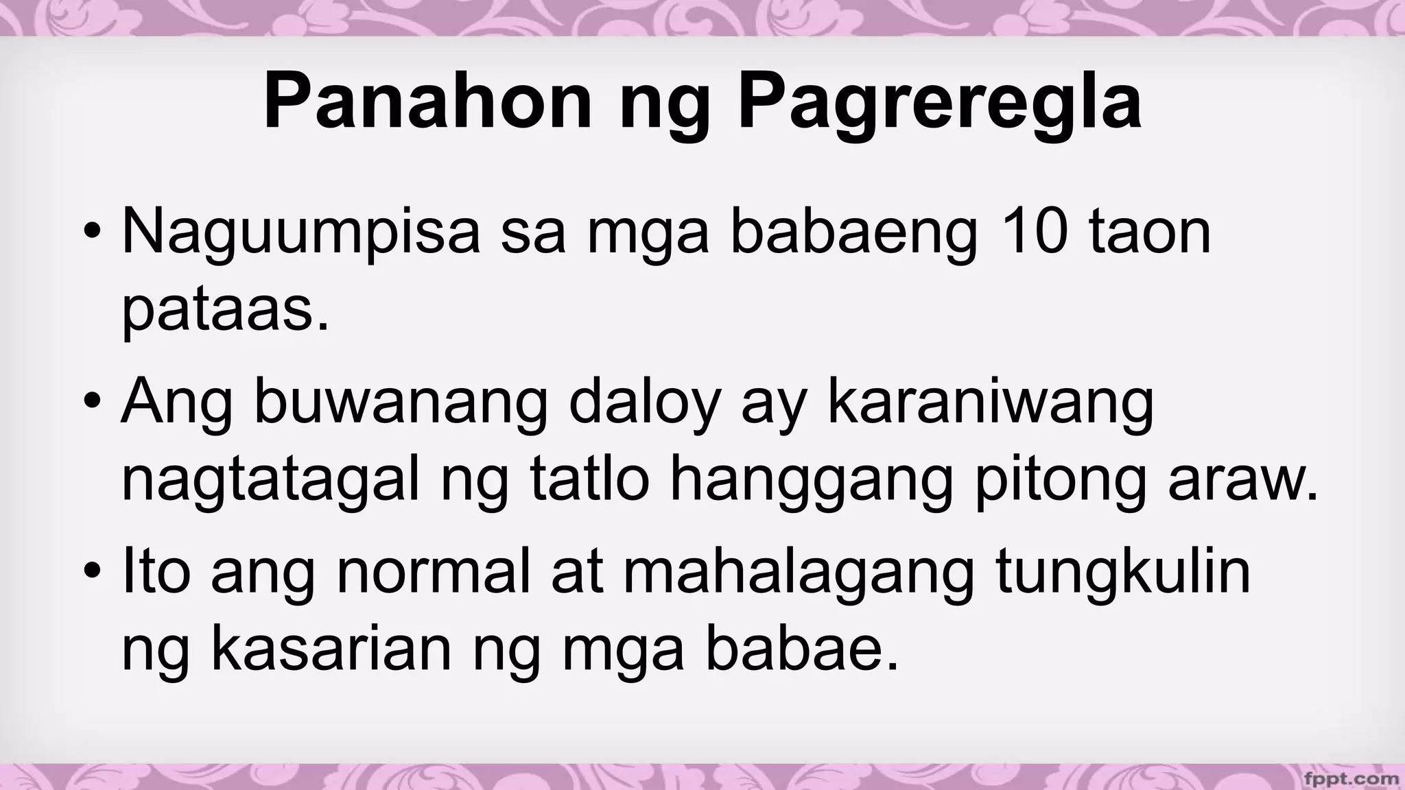 Tungkulin sa sarili sa panahon ng pagdadalaga o | PPTX