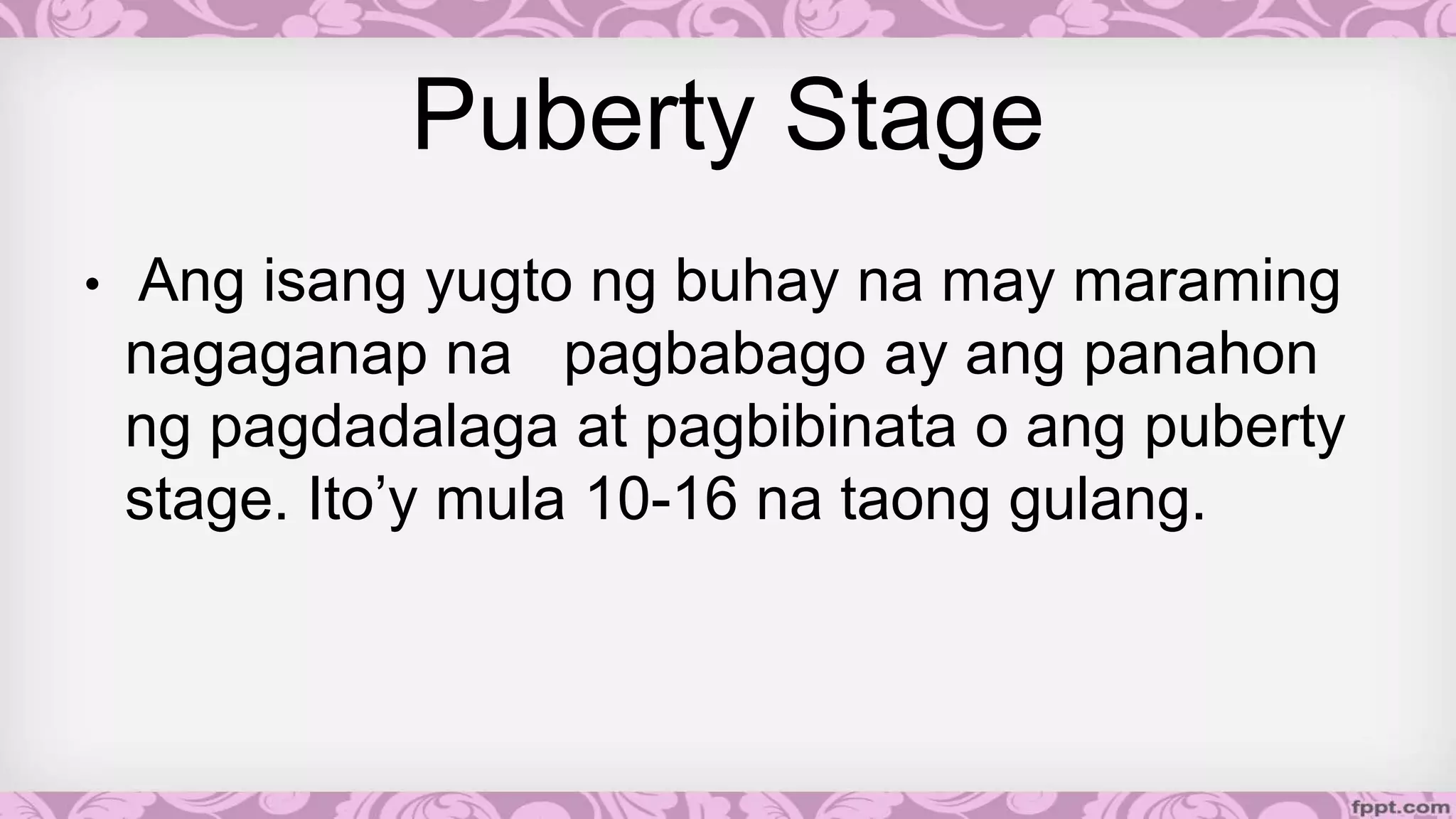 Tungkulin sa sarili sa panahon ng pagdadalaga o | PPTX