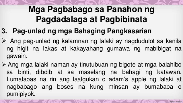 Tungkulin sa sarili sa panahon ng pagdadalaga o Tungkulin sa sarili sa panahon ng pagdadalaga o