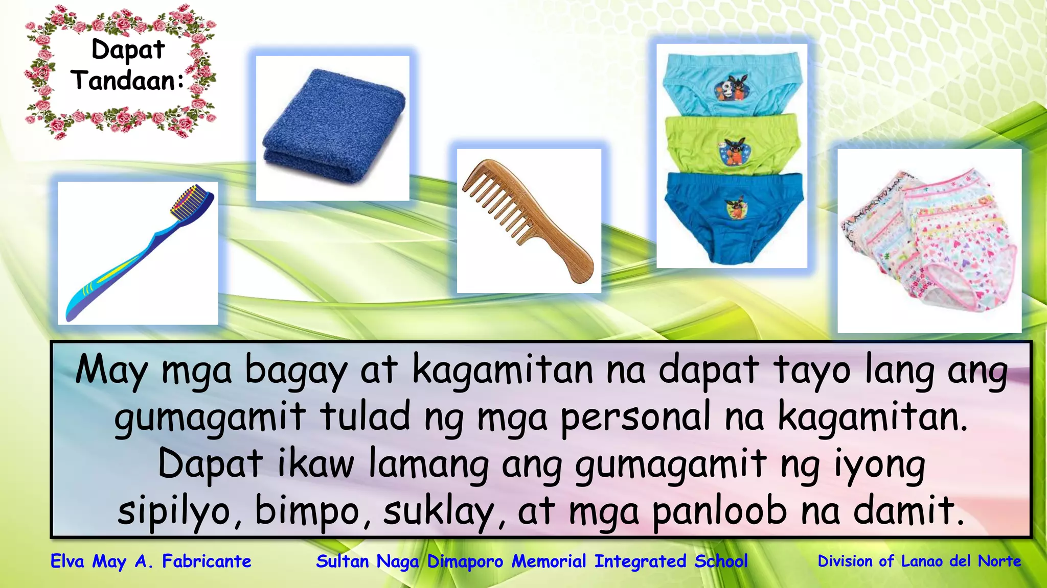 Tungkulin sa Sarili sa Panahon ng Pagdadalaga o Pagbibinata 5 elva | PDF