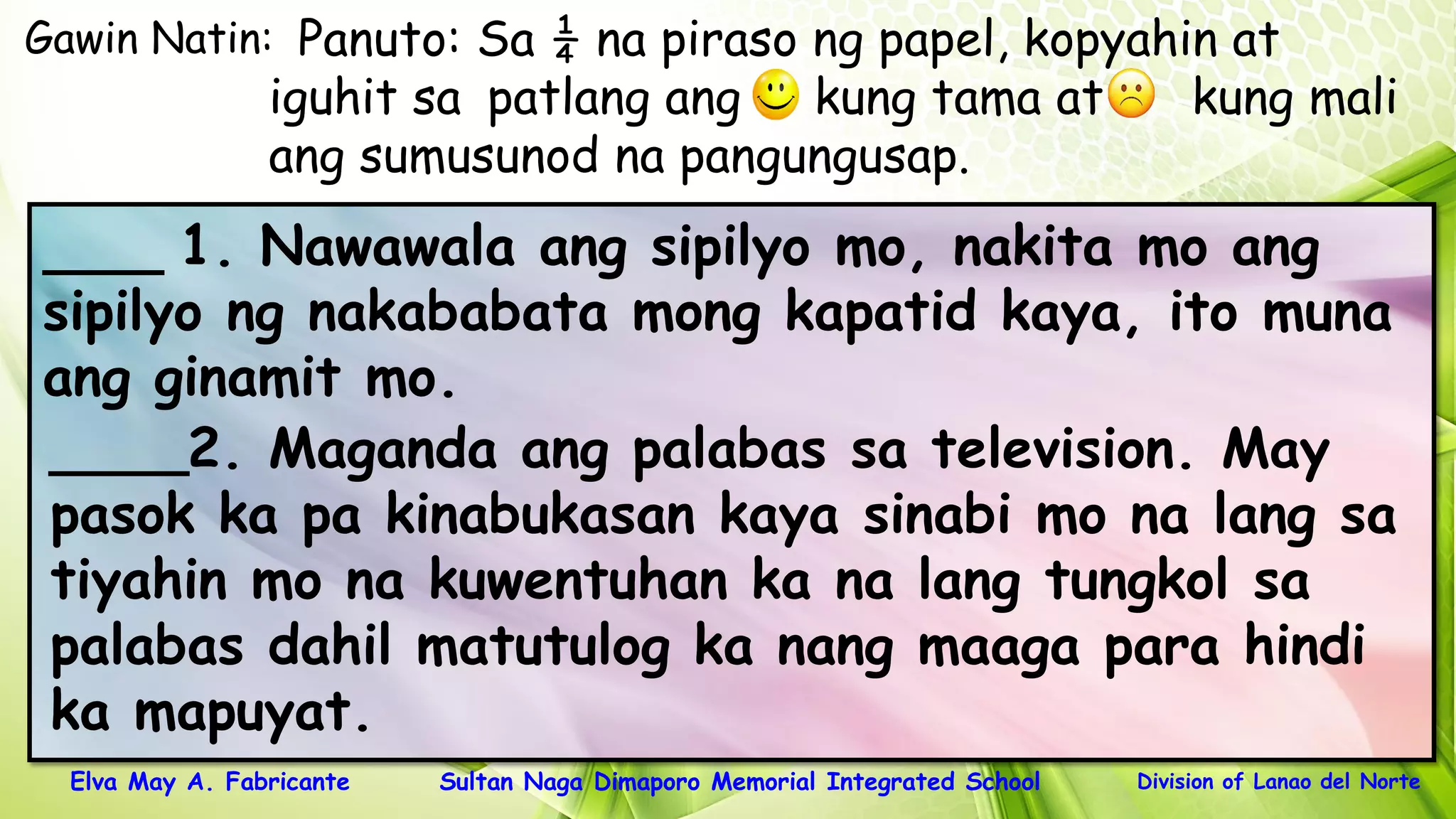 Tungkulin sa Sarili sa Panahon ng Pagdadalaga o Pagbibinata 5 elva | PDF