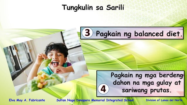 Tungkulin sa Sarili sa Panahon ng Pagdadalaga o Pagbibinata 5 elva | PDF