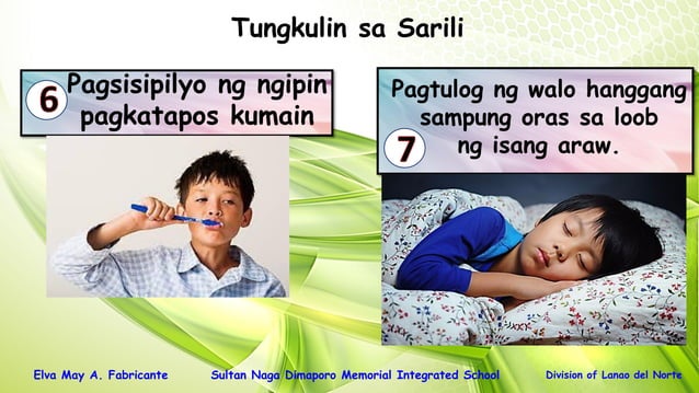Tungkulin sa Sarili sa Panahon ng Pagdadalaga o Pagbibinata 5 elva | PDF
