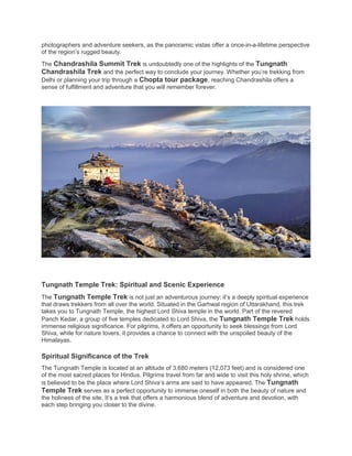 Tungnath Temple Trek: A Journey to the Highest Shiva Temple | PDF
