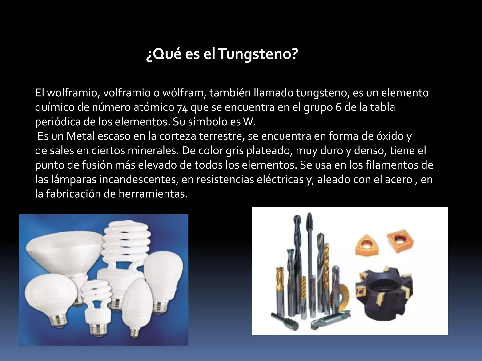 El Elemento Tungsteno Ciencias III | PPTX | Chemistry | Science