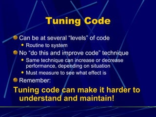 Code Tuning | PPT