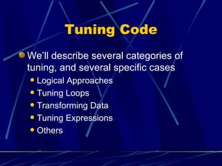 Code Tuning | PPT