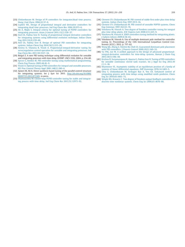Tuning of PID controllers for integrating systems using direct synthesis method | PDF