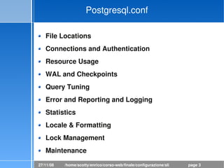 PostgreSQL : Tuning | PPT