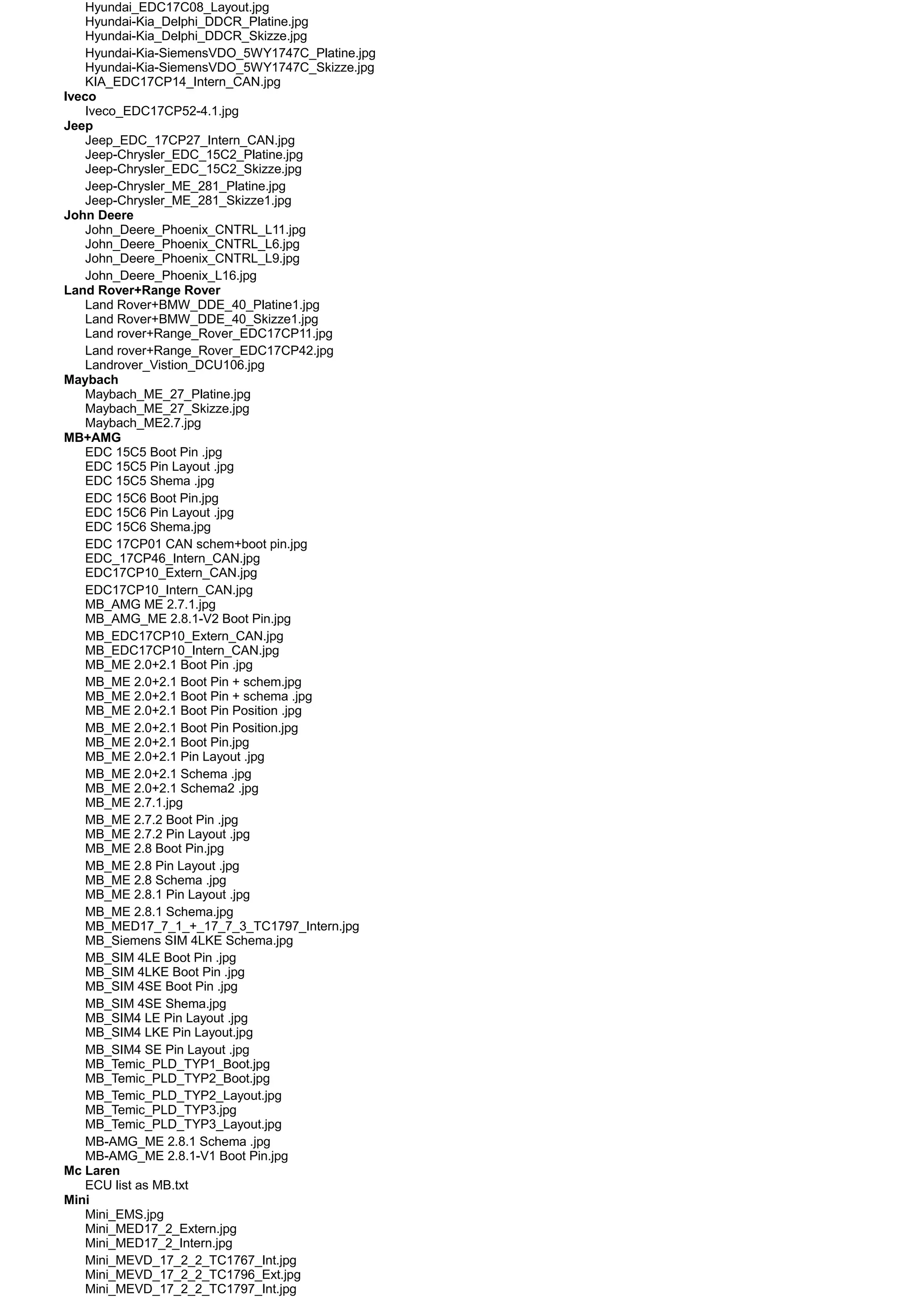 Tuning course manuals pinouts and database files list | PDF