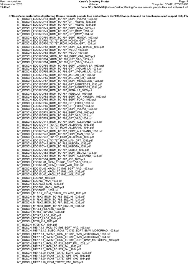 Tuning course manuals pinouts and database files list | PDF