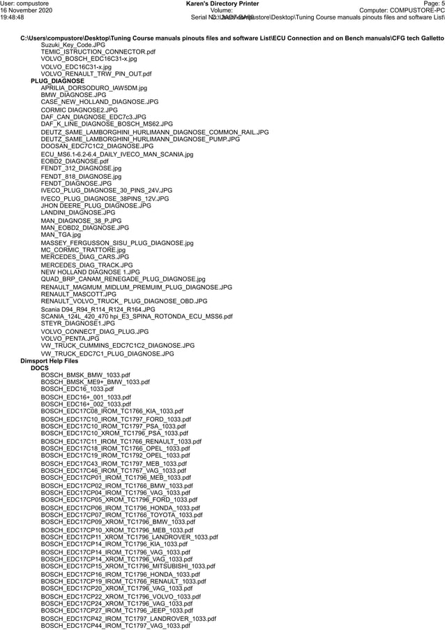 Tuning course manuals pinouts and database files list | PDF