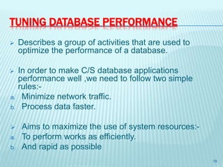Tuning database performance | PPTX