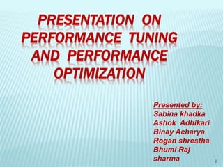 Tuning database performance | PPTX