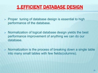 Tuning database performance | PPTX